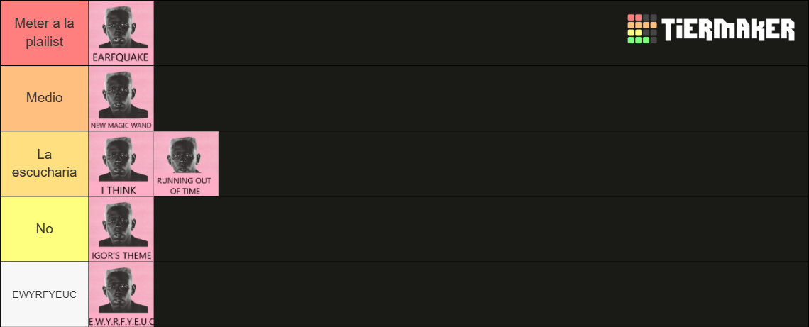 Tyler the Creator Igor Album Tier List (Community Rankings) - TierMaker