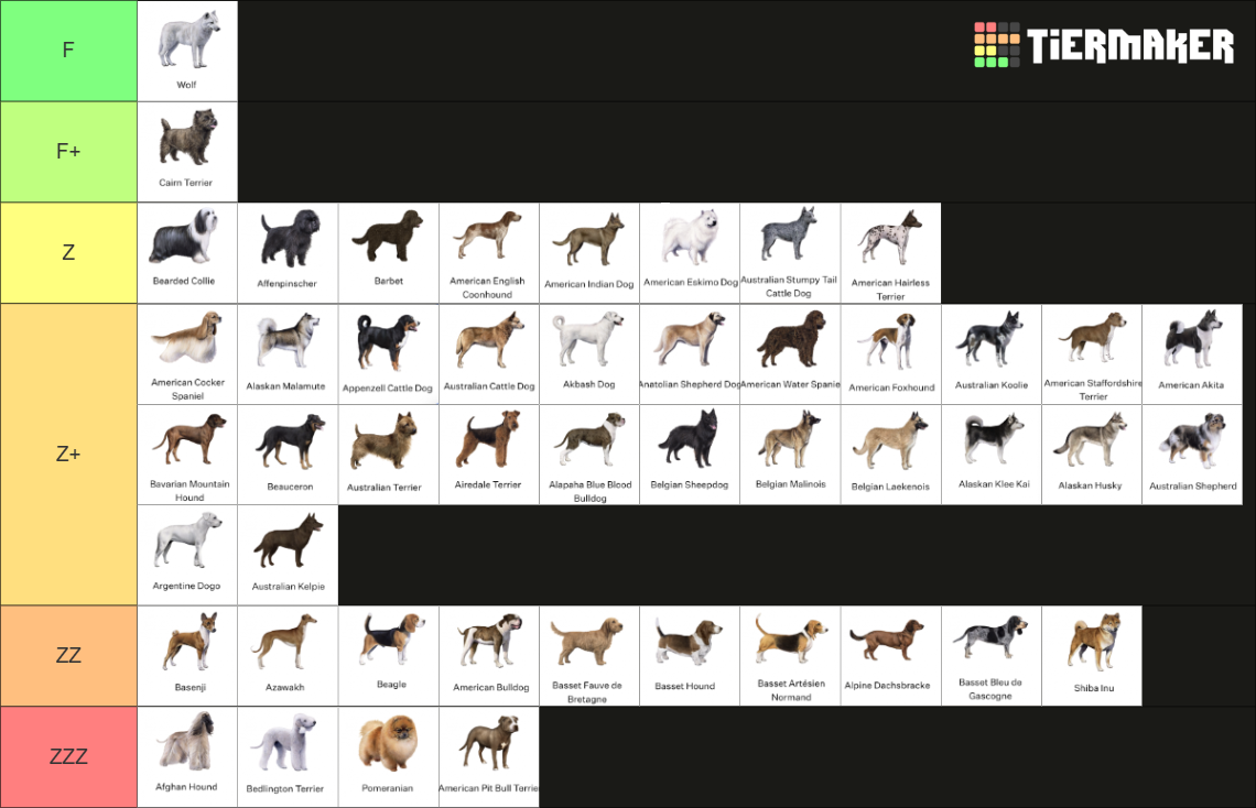 Dog Breeds illustrated names Tier List (Community Rankings) - TierMaker
