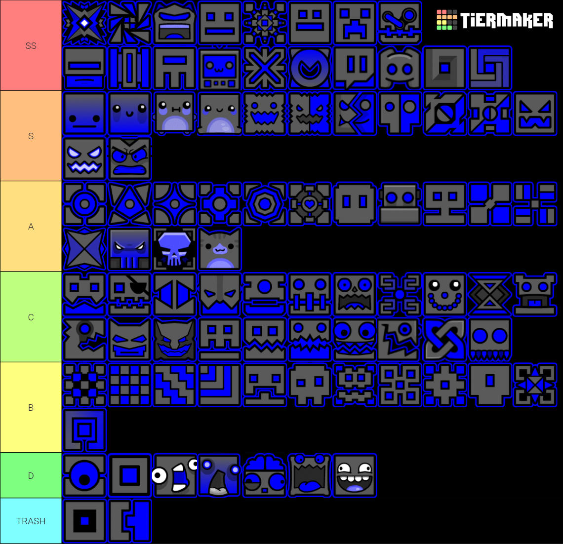 Geometry Dash Cube Icons (2.2 Included) Tier List (Community Rankings ...