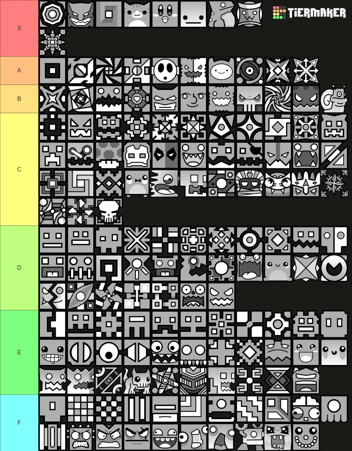 Geometry Dash Cubes Tier List (Community Rankings) - TierMaker