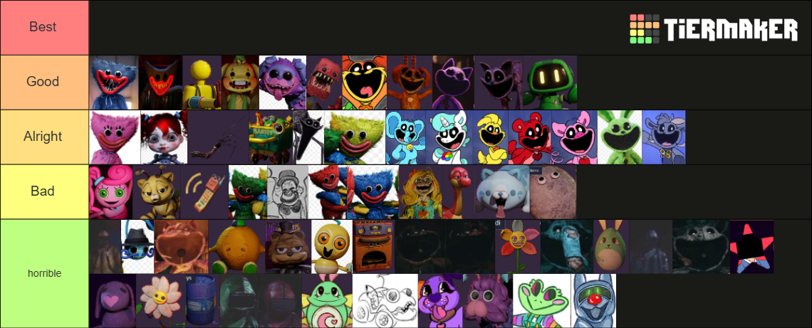 All Poppy Playtime Characters (+ Project Playtime) (2024) Tier List ...