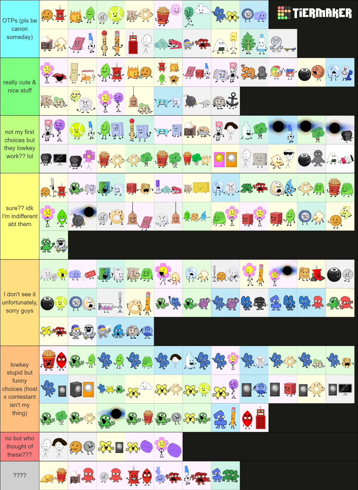 BFDI ships (300+ ships) Tier List (Community Rankings) - TierMaker