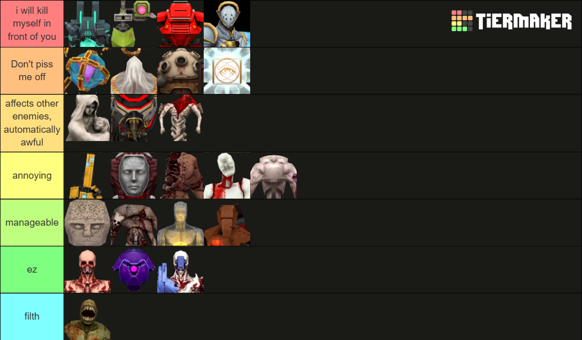 ULTRAKILL Enemies and Bosses Tier List (Community Rankings) - TierMaker