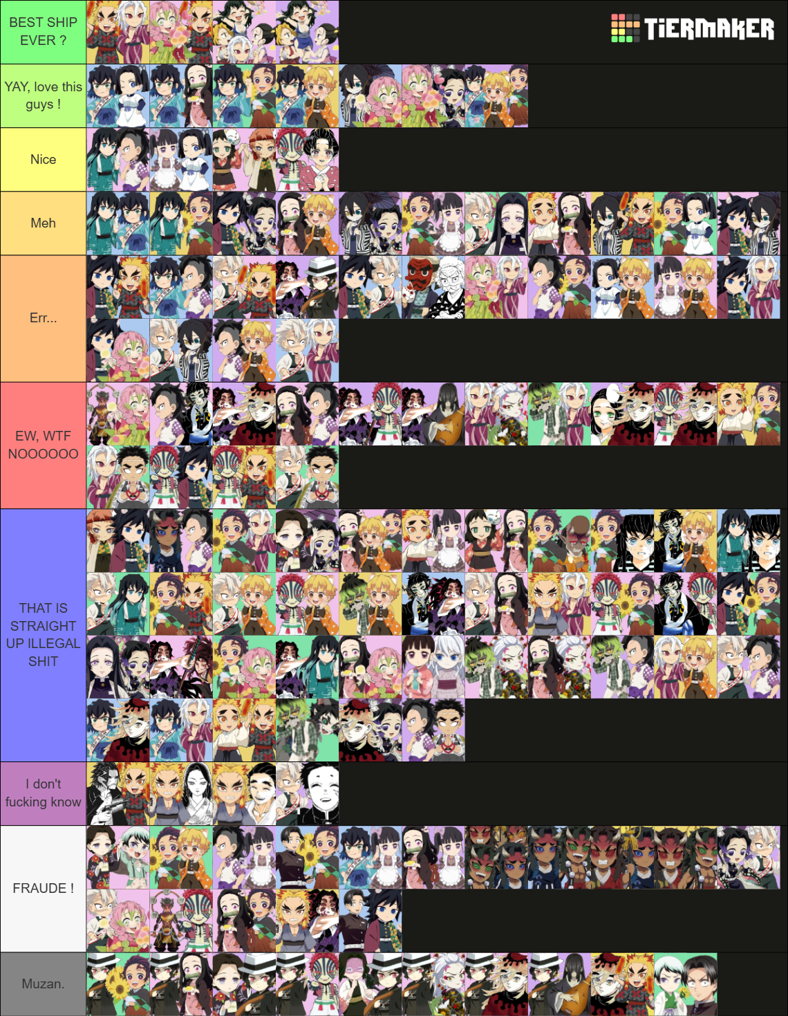 ALL Demon Slayer/KNY Ships Tier List (Community Rankings) - TierMaker
