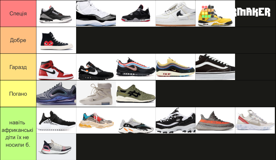 Shoes Tier List (Community Rankings) - TierMaker