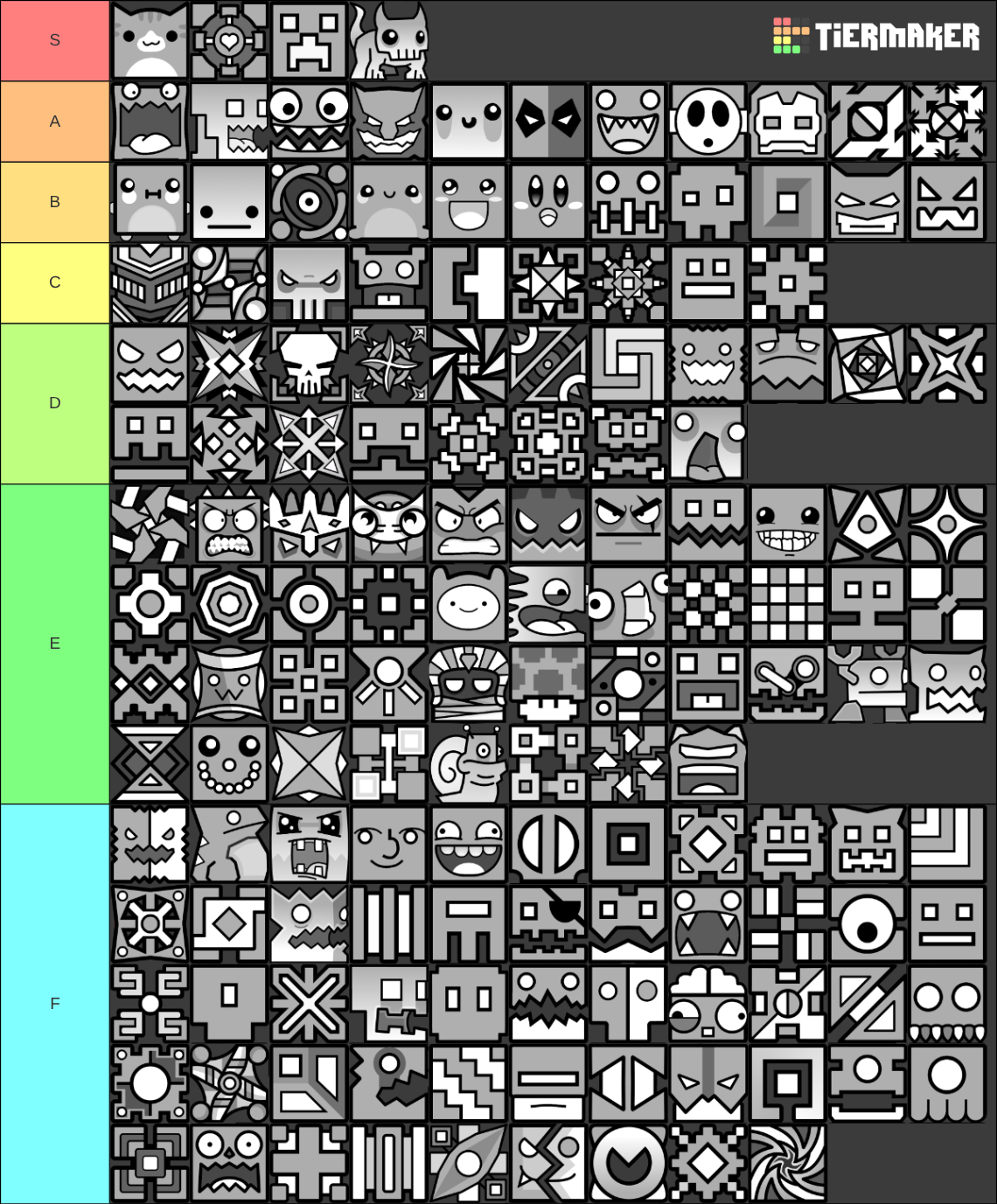 Geometry Dash Cubes Tier List (Community Rankings) - TierMaker