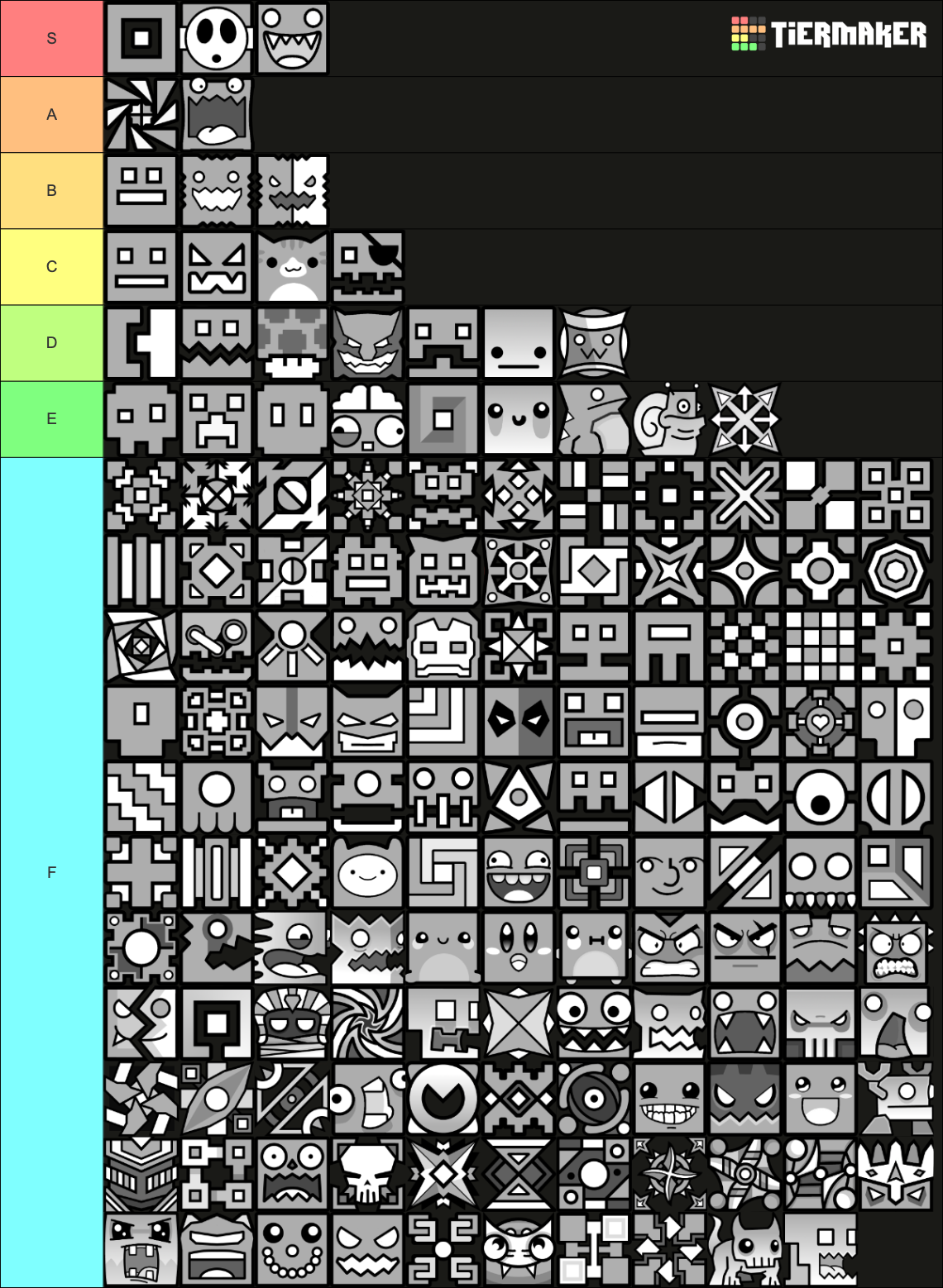 Geometry Dash Cubes Tier List (Community Rankings) - TierMaker