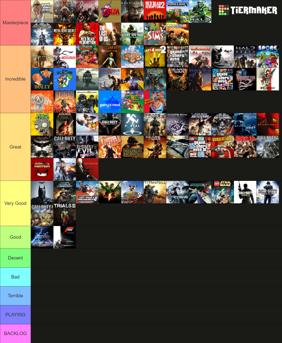 Top 500+ Video Games of All Time Tier List (Community Rankings) - TierMaker