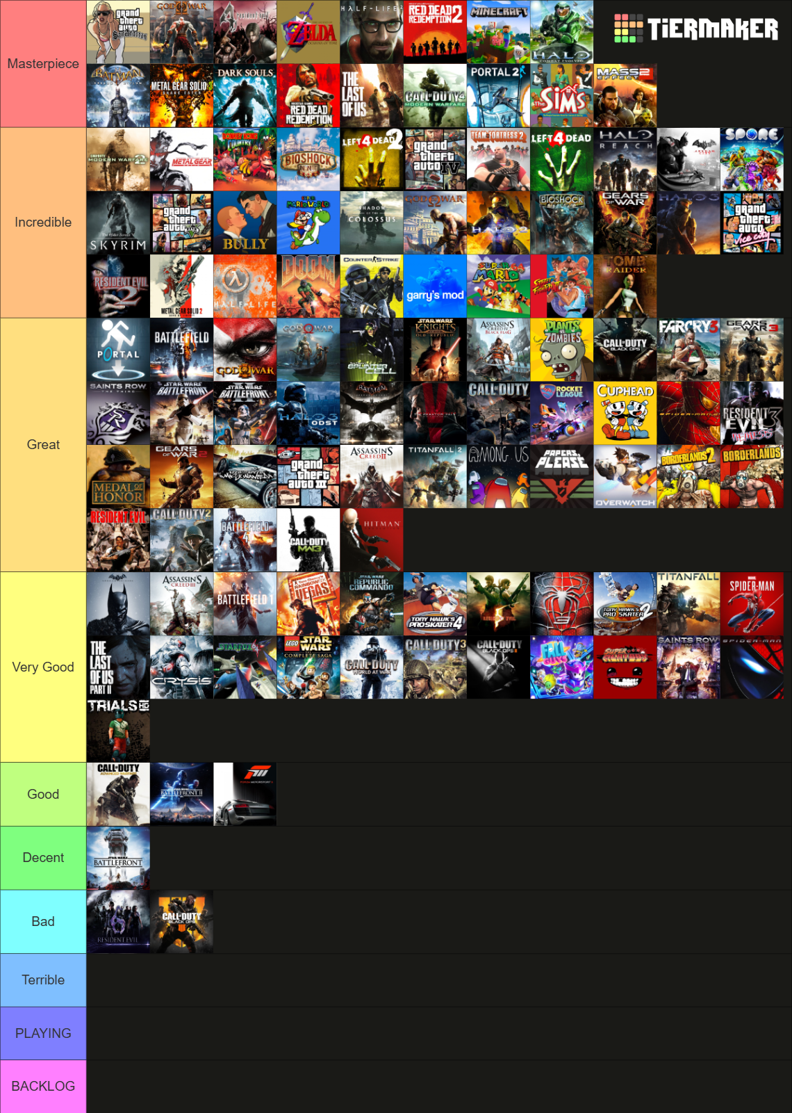 Top 500+ Video Games of All Time Tier List (Community Rankings) - TierMaker