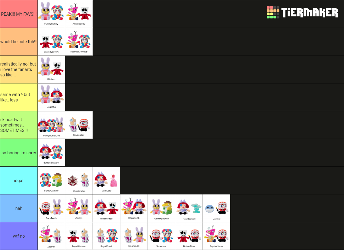 The Amazing Digital Circus Ships Tier List (Community Rankings) - TierMaker