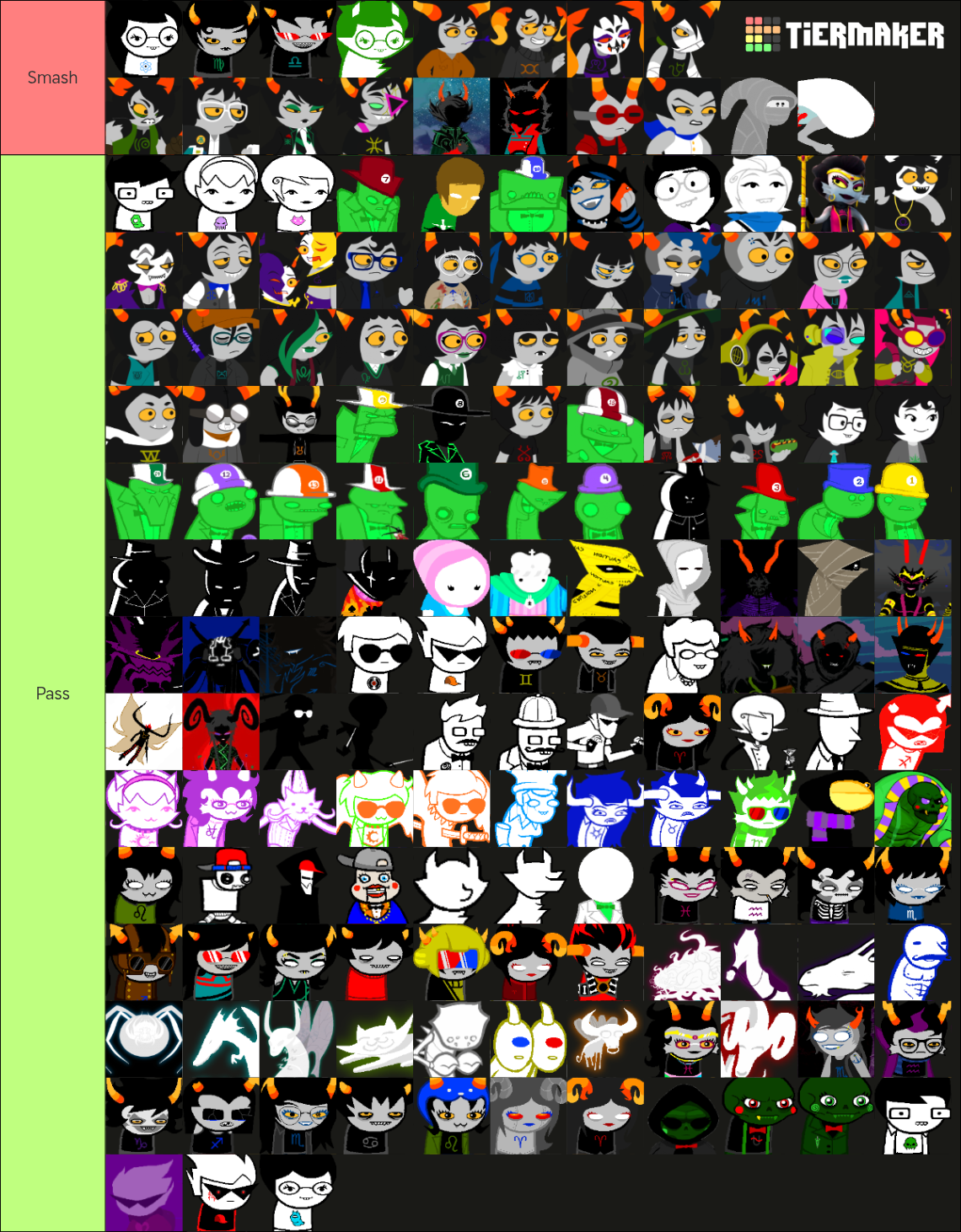 164 Homestuck Characters Tier List (Community Rankings) - TierMaker