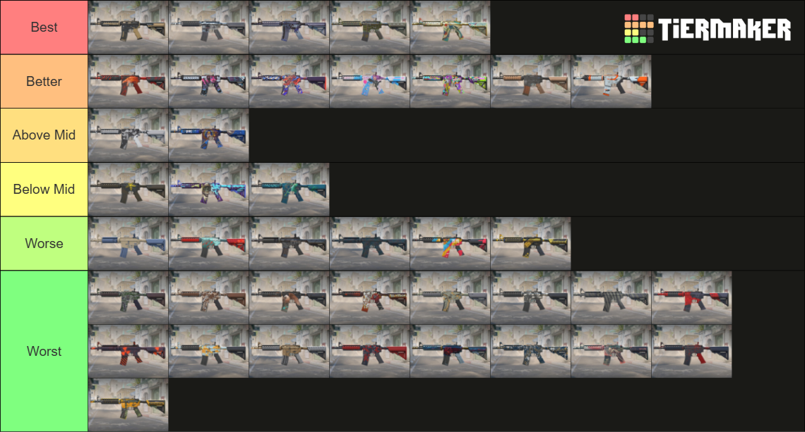 Counter-Strike 2 (CS2): All M4A4 Skins (Feb 2024) Tier List (Community ...