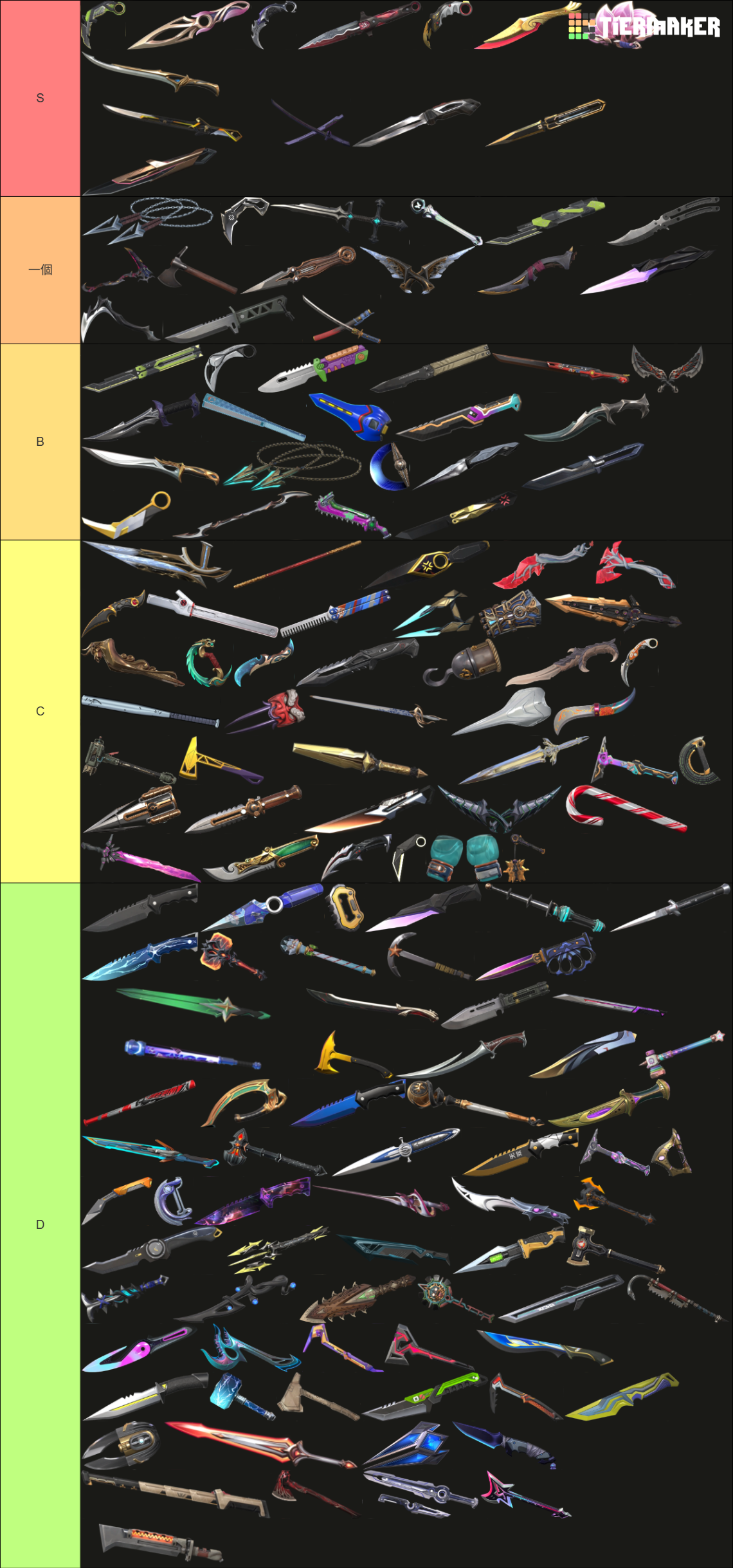 Valorant Melee / Knife Skins (December 2025) Tier List (Community ...