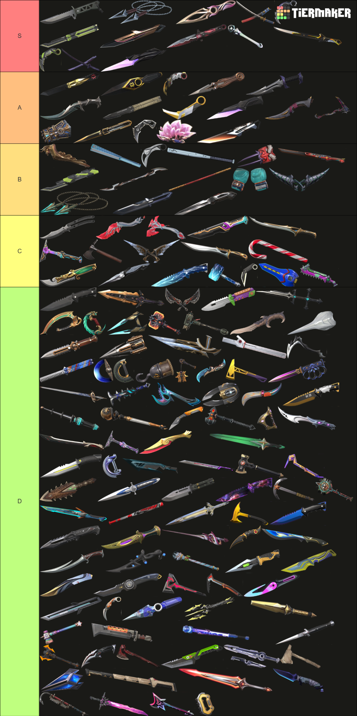 Valorant Melee / Knife Skins (December 2025) Tier List (Community ...