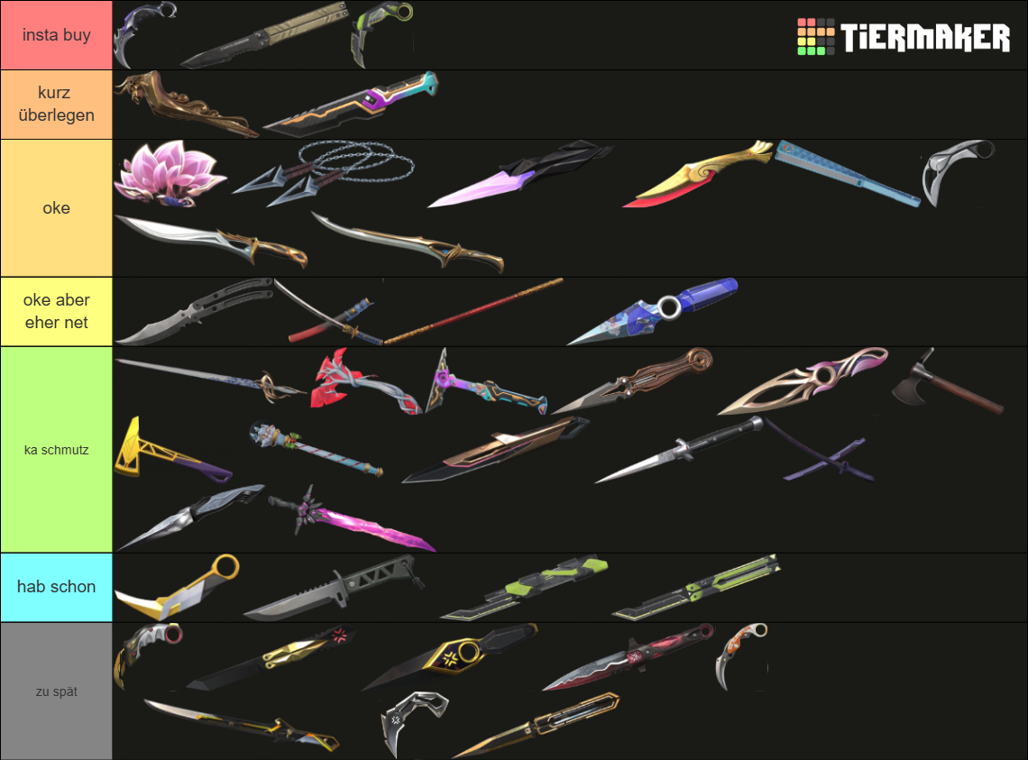 Valorant Melee / Knife Skins (January 2026) Tier List (Community ...