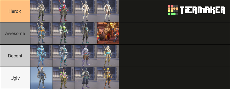 EVERY GENJI SKIN (genos, ow2 owl, blues etc.) Tier List (Community ...