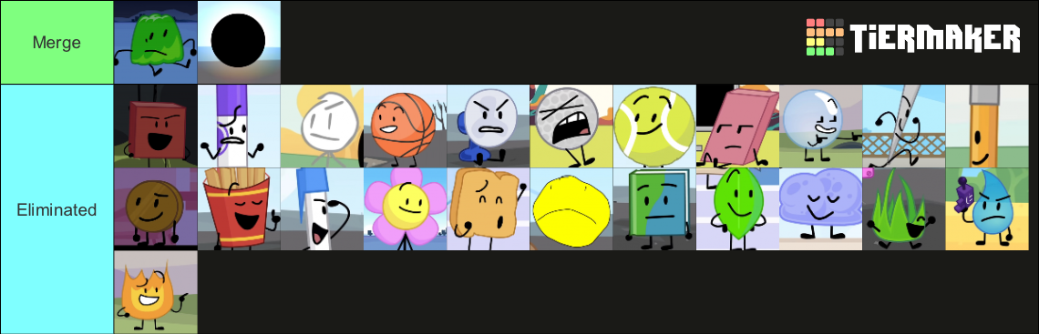 BFDI All Contestants Tier List (Community Rankings) - TierMaker