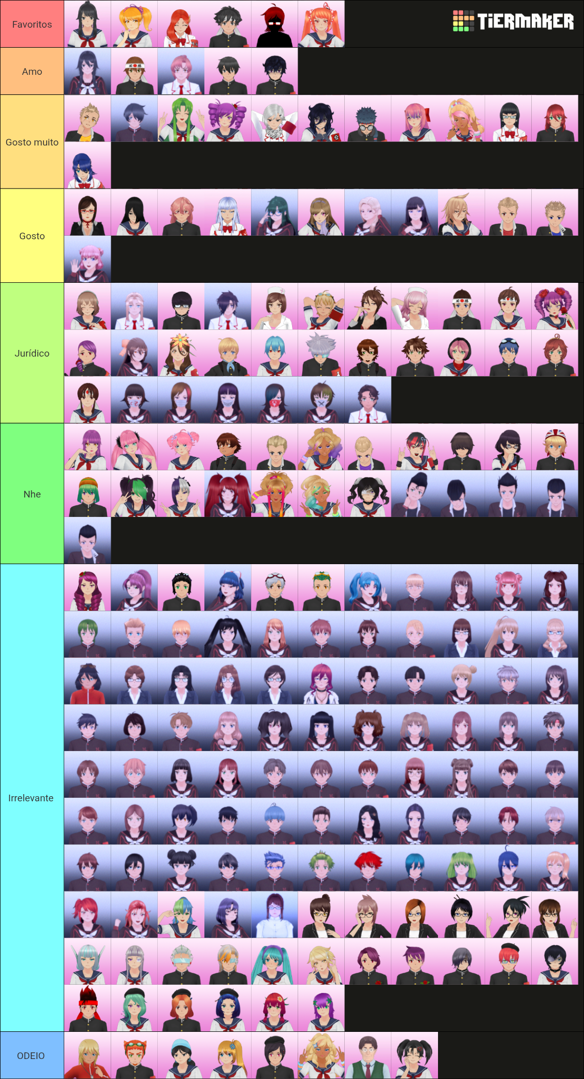 Yandere Simulator Characters (202X & 80s Mode) Tier List (Community ...
