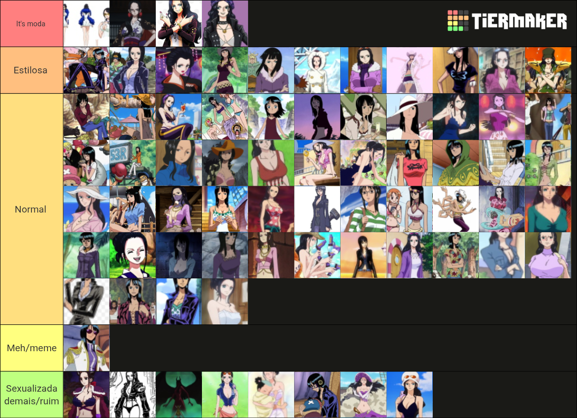 Nico Robin Outfits (One Piece: Show, Movies, Manga, & OPs) Tier List ...