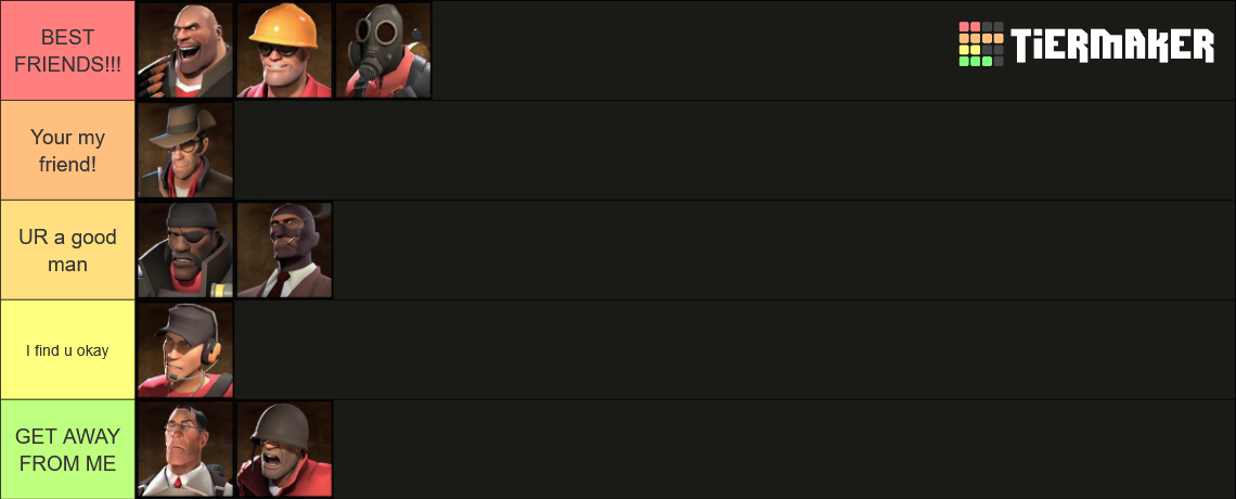 Team Fortress 2 Characters Tier List (Community Rankings) - TierMaker