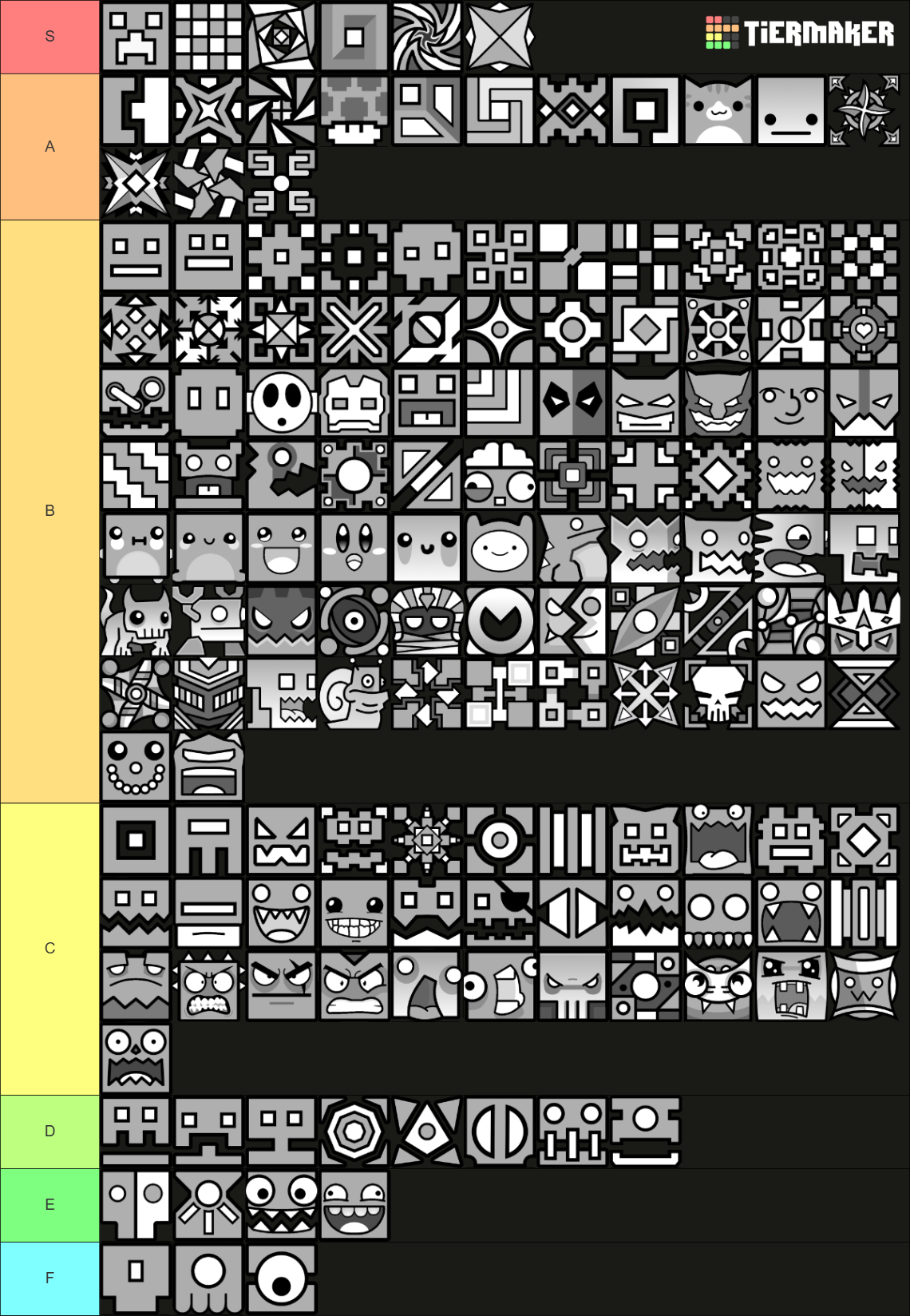 Geometry Dash Cubes Tier List (Community Rankings) - TierMaker