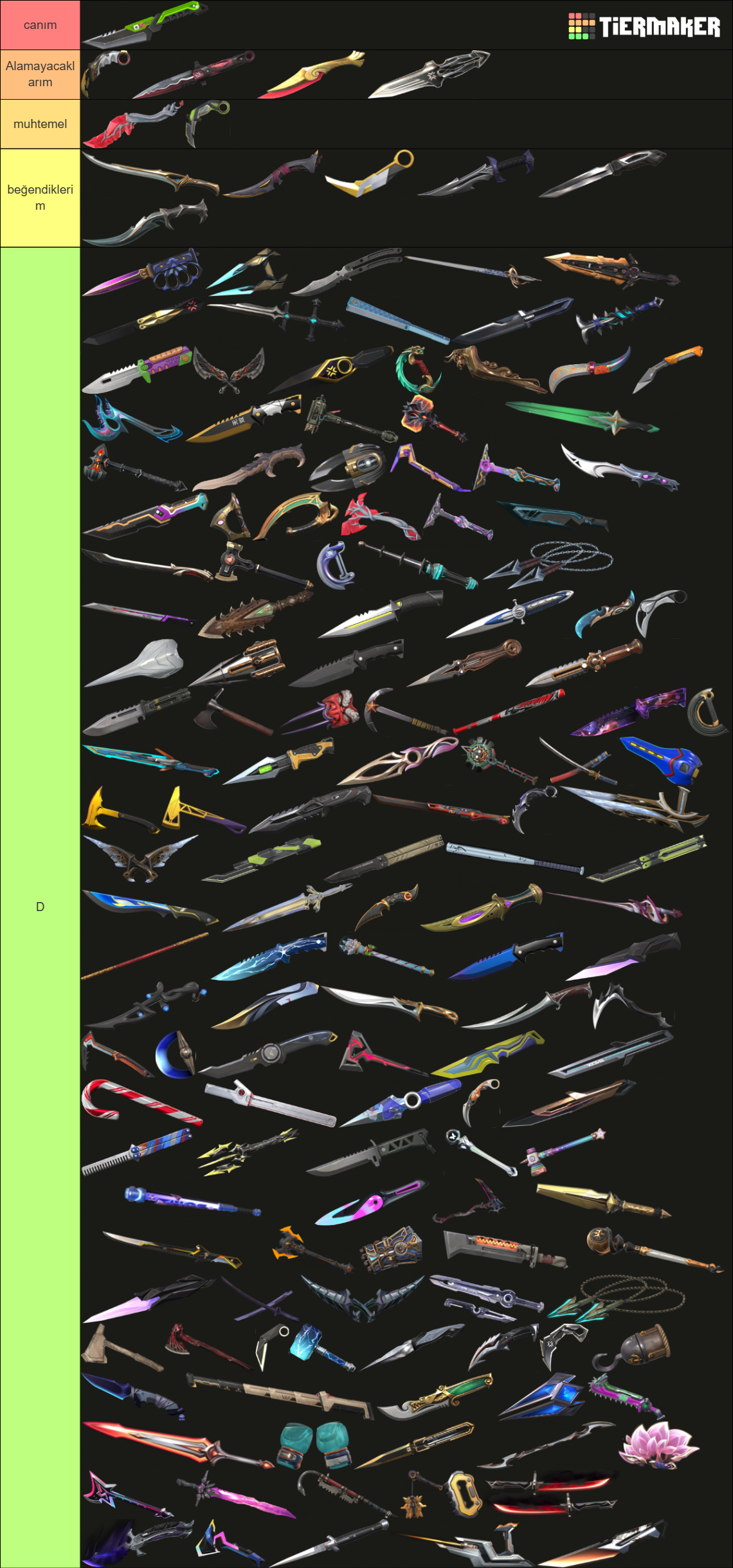 Valorant Melee / Knife Skins (March 2026) Tier List (Community Rankings ...