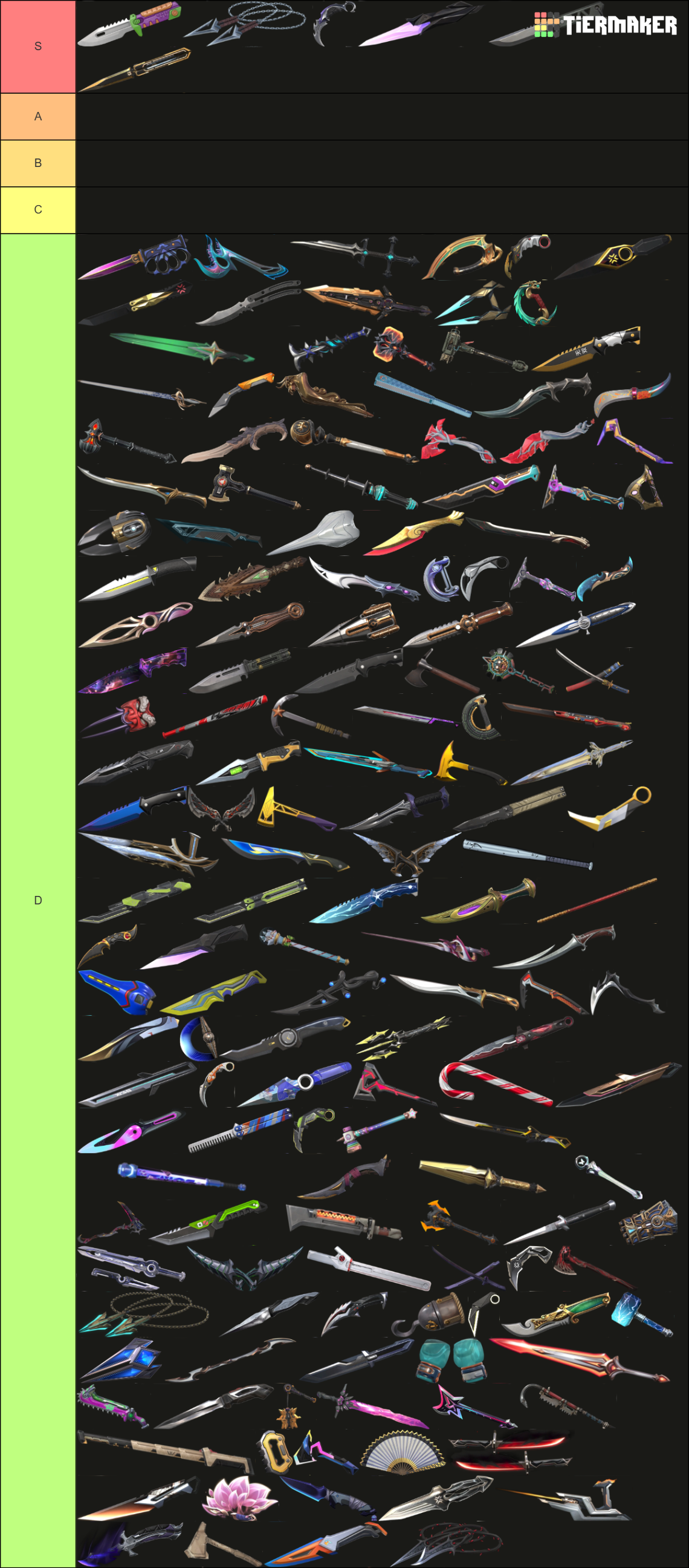 Valorant Melee / Knife Skins (March 2026) Tier List (Community Rankings ...