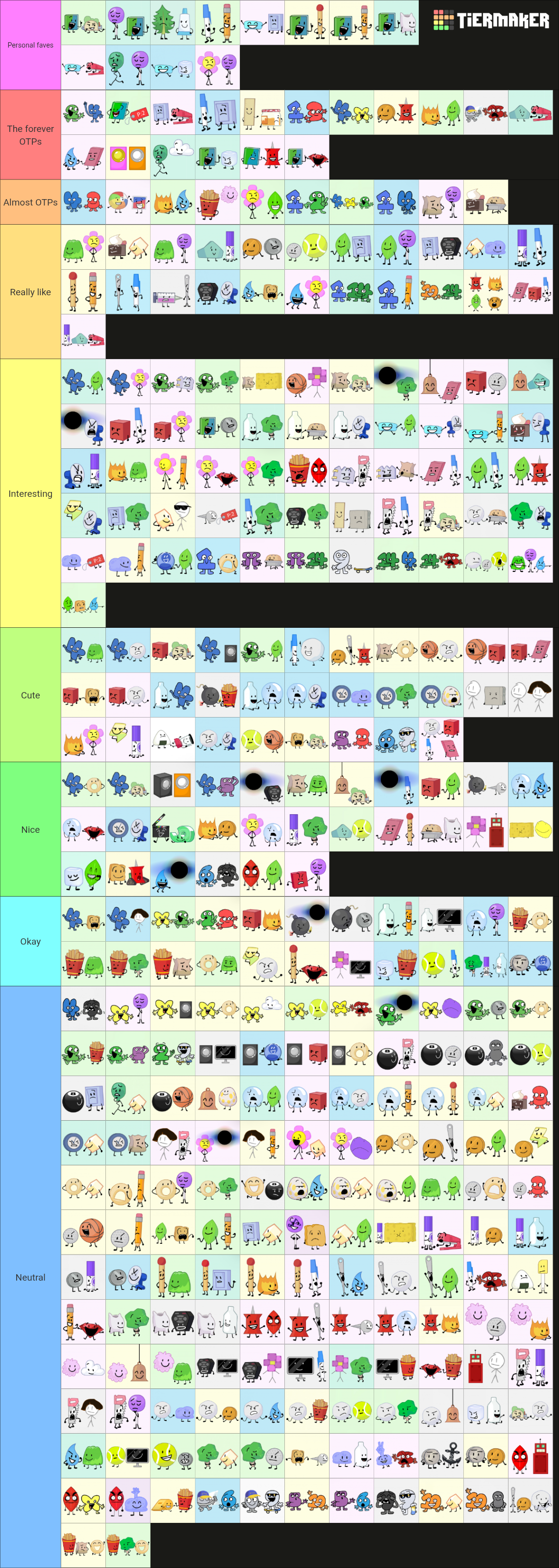 BFDI ships (300+ ships) Tier List (Community Rankings) - TierMaker