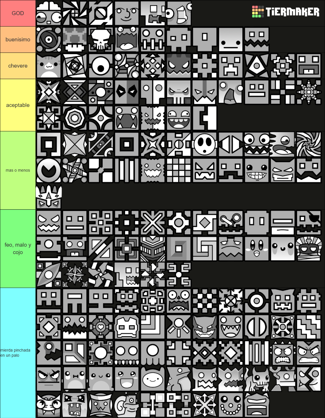 Geometry Dash Cubes Tier List (Community Rankings) - TierMaker