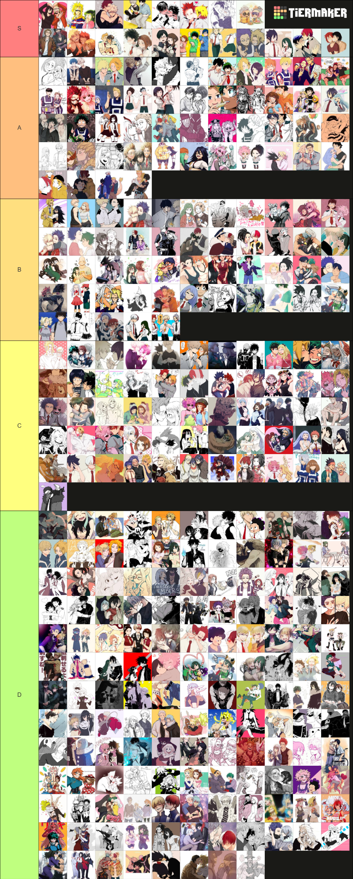 ALL MHA ships Tier List (Community Rankings) - TierMaker