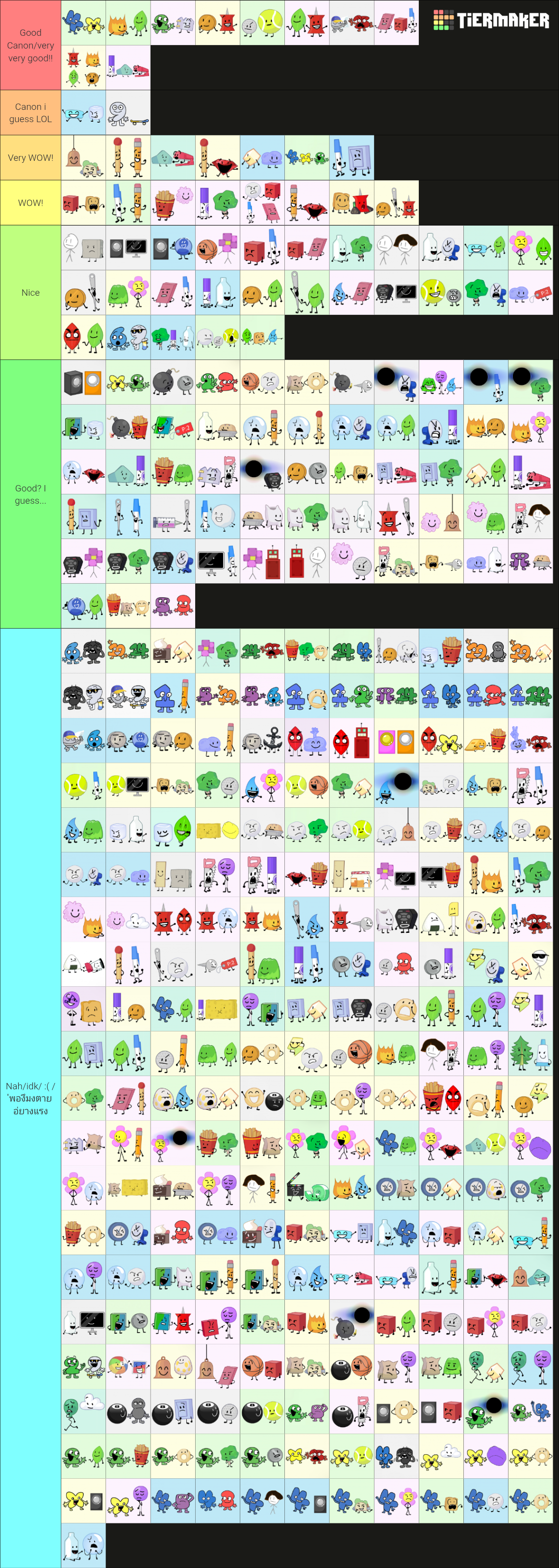 BFDI ships (300+ ships) Tier List (Community Rankings) - TierMaker