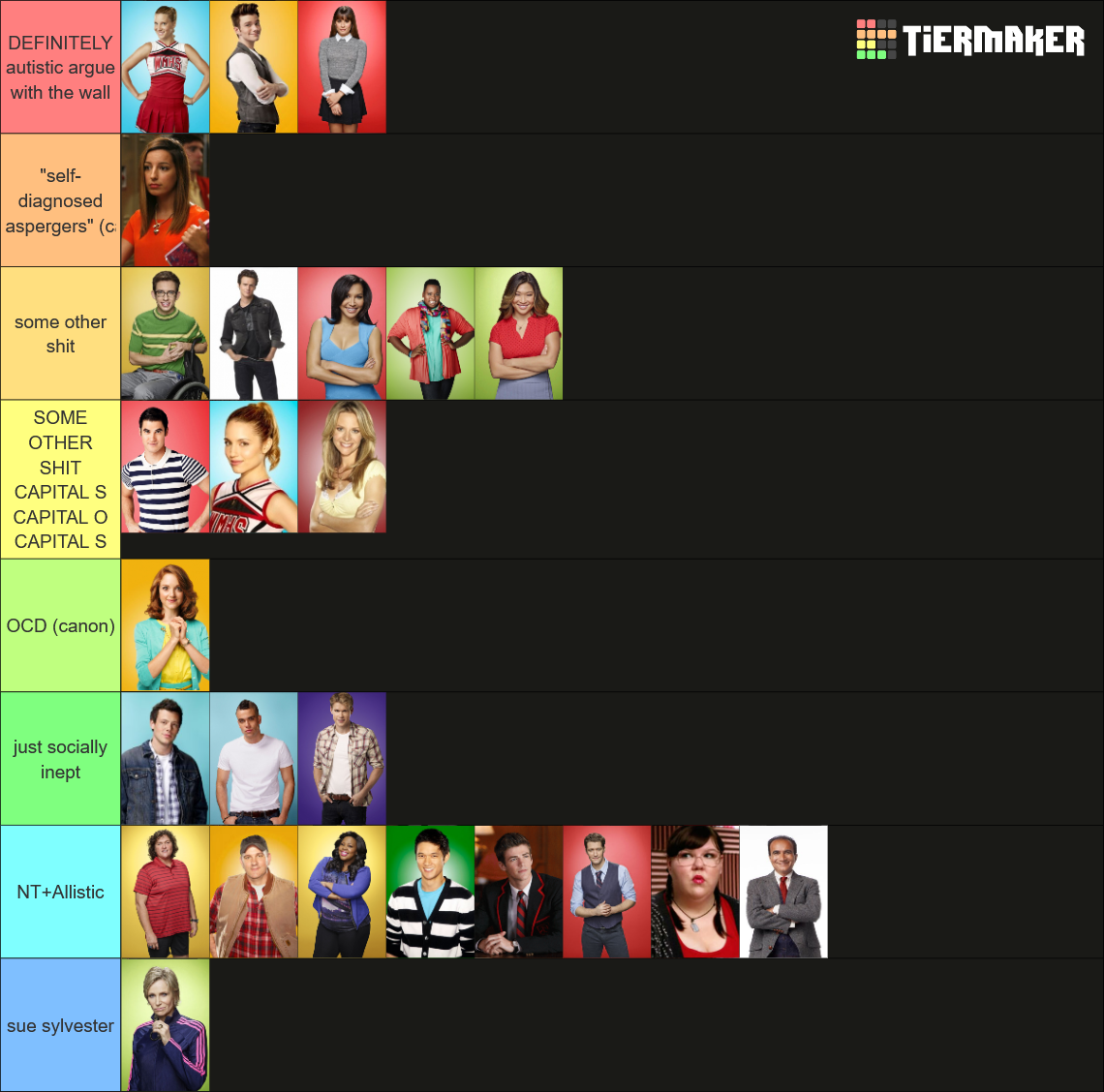 Glee Characters (S1-S6) Tier List (Community Rankings) - TierMaker