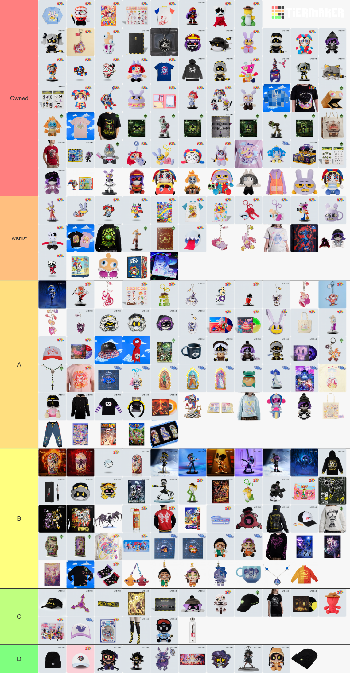ALL GLITCH Productions Merch (as of Gameoverse PILOT) Tier List ...