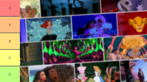 Create a 160 DISNEY SONGS Tier List - TierMaker