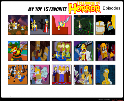 Create a Ranking Treehouse of Horror episodes (1-30) Tier List - TierMaker