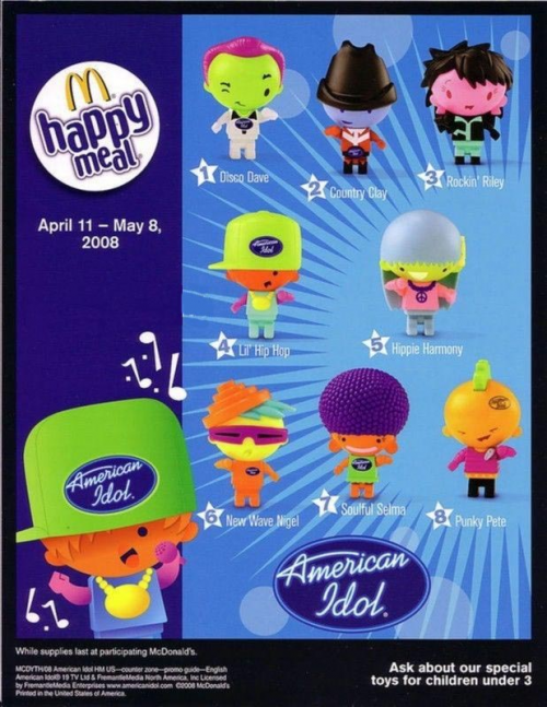 Create a American Idol Happy Meal Toys 2008 Tier List - TierMaker