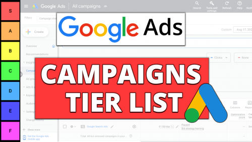 Create a The Best Campaign-Type for Beginners in Google Ads Tier List ...