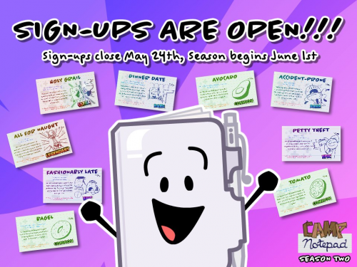 Create A Camp Notepad Season 2 Sign Ups Tier List Tiermaker