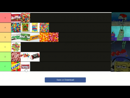Create a Candy that a ate Tier List - TierMaker