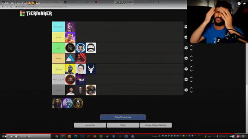 Create a gaming arabic yt Tier List - TierMaker