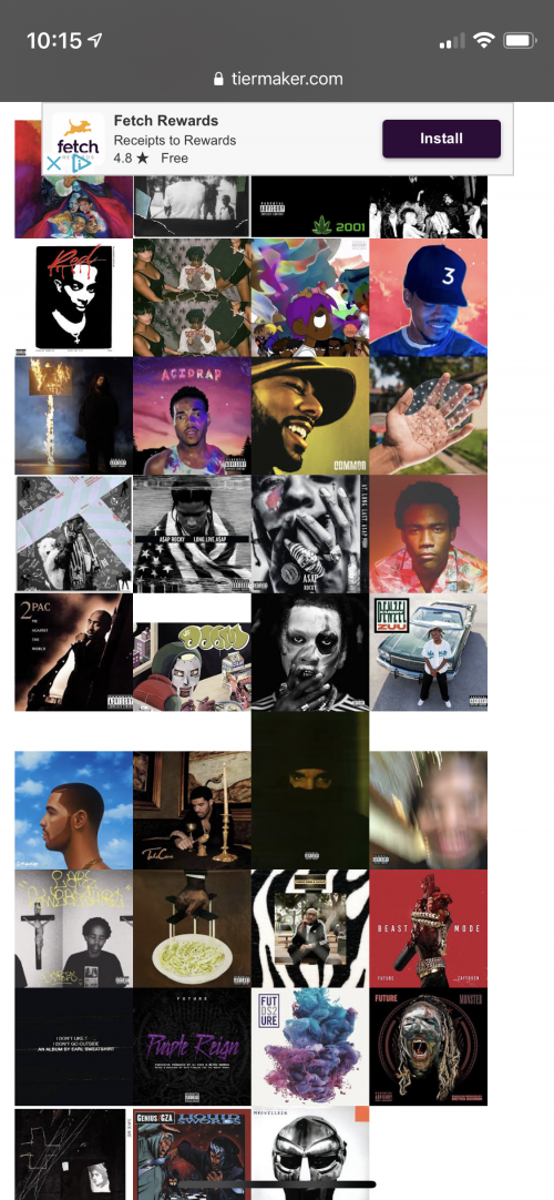 Create a Hip hop album ranking Tier List - TierMaker