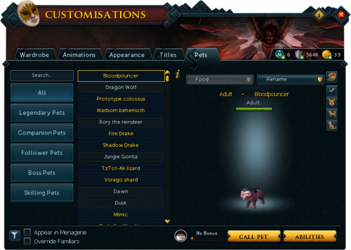 Create a RS3 Skill pets Tier List - TierMaker