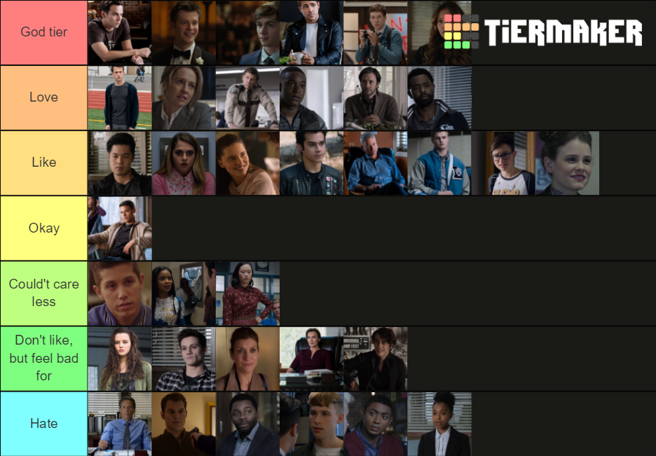 13 reasons why character tier Tier List (Community Rankings) - TierMaker