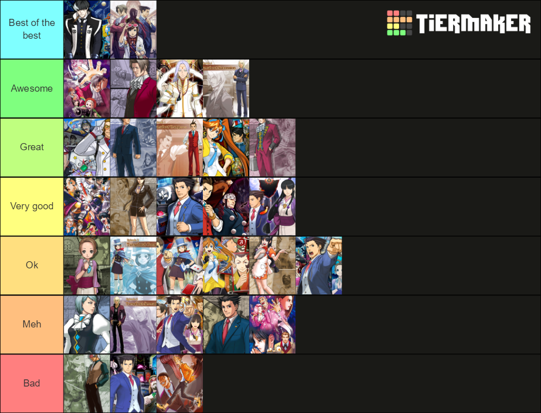 Ace Attorney Cases (main games) Tier List (Community Rankings) - TierMaker