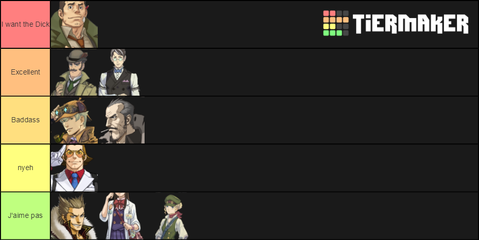 Ace attorney detectives Tier List (Community Rankings) - TierMaker