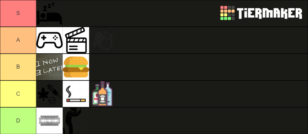 Addictions Tier List (Community Rankings) - TierMaker