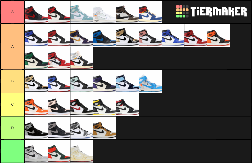 Air Jordan 1 Silhouettes (Top) Tier List (Community Rankings) - TierMaker