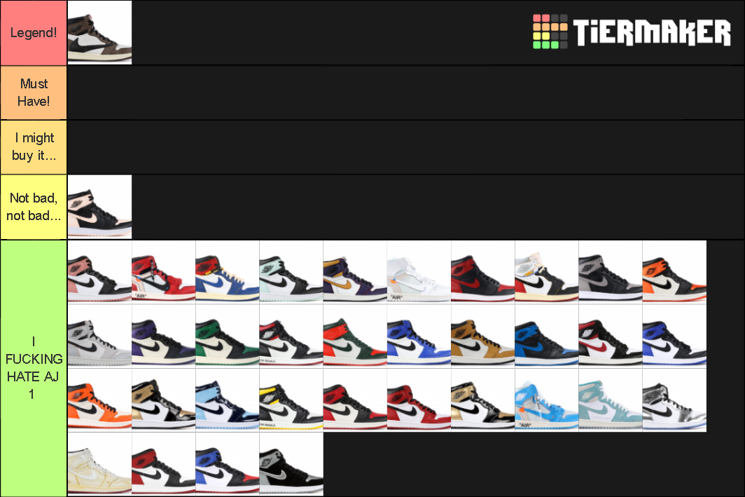 Air Jordan 1 Silhouettes (Top) Tier List (Community Rankings) - TierMaker