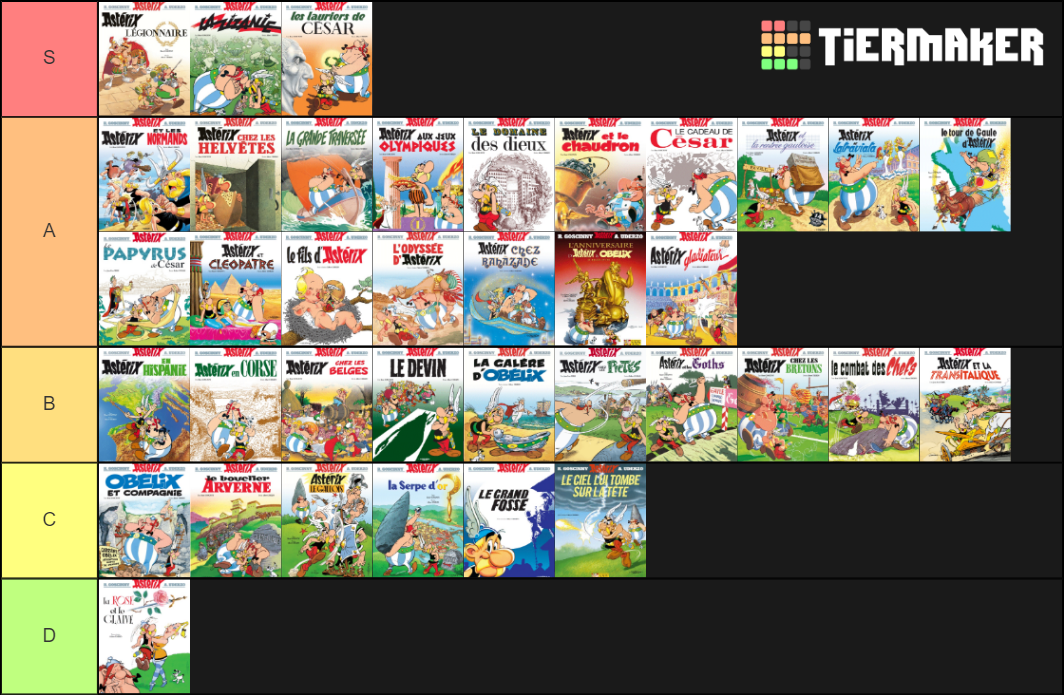 Albums d'Astérix Tier List (Community Rankings) - TierMaker