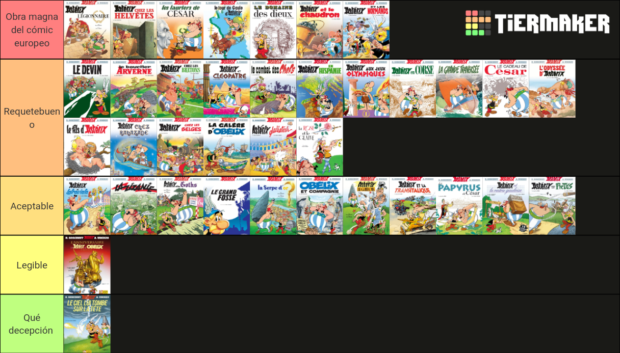 Albums d'Astérix Tier List (Community Rankings) - TierMaker